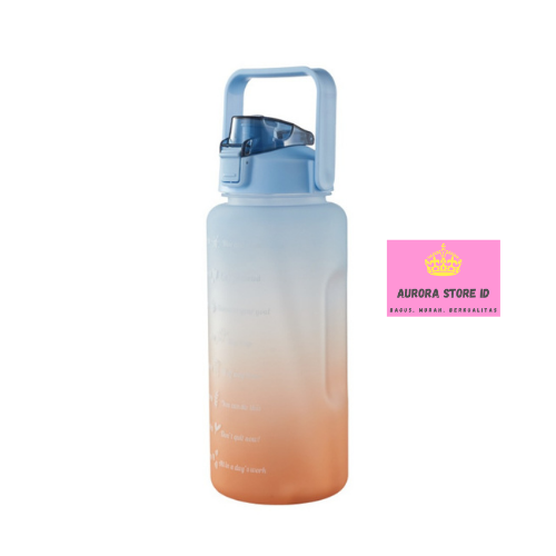Botol Air Motivasi & Penanda Waktu 2L / 64OZ Bebas BPA Botol Air Besar ...