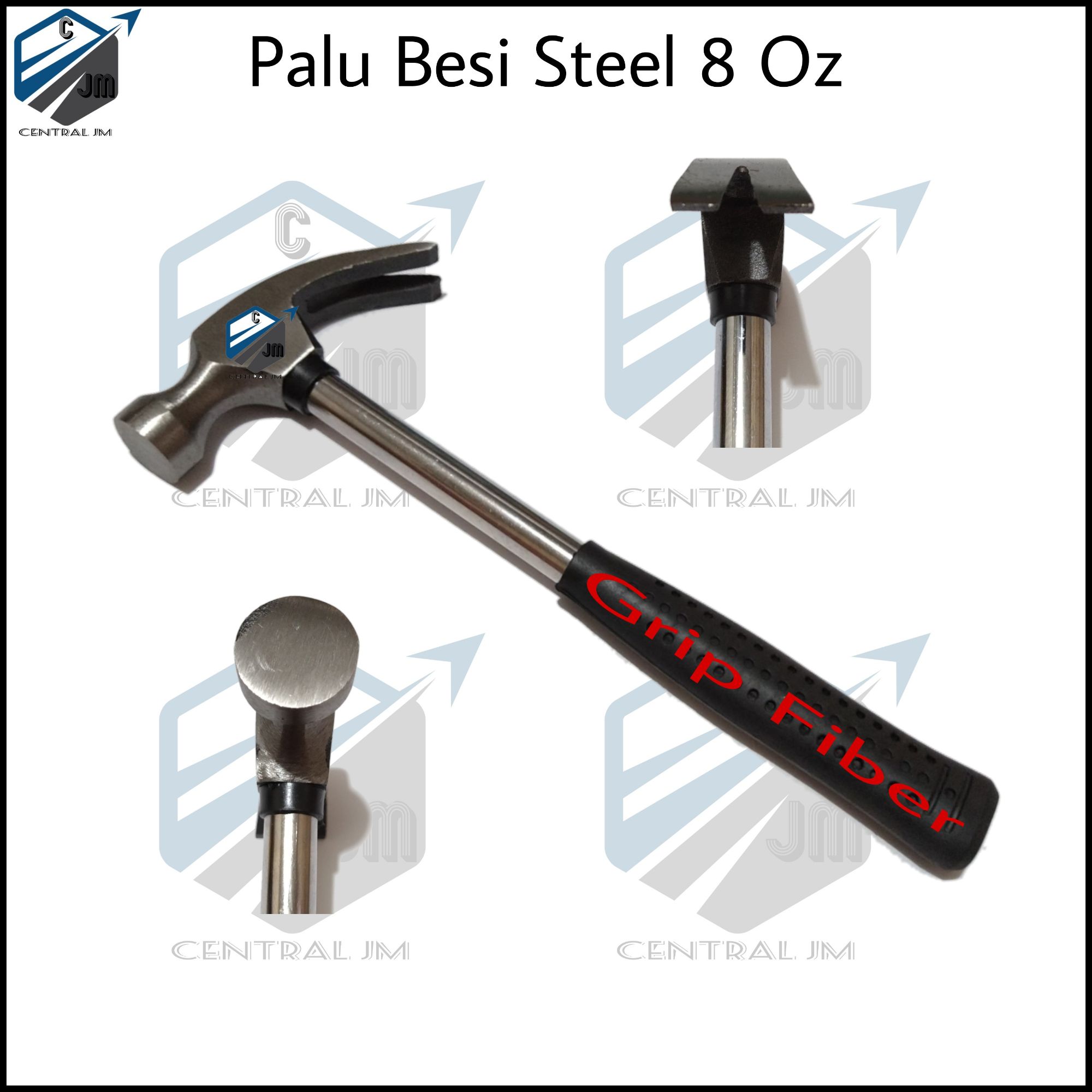 Palu Kambing Besi Standar - Gagang Besi Lapis Karet - Fiber Ukuran [ 8 ...