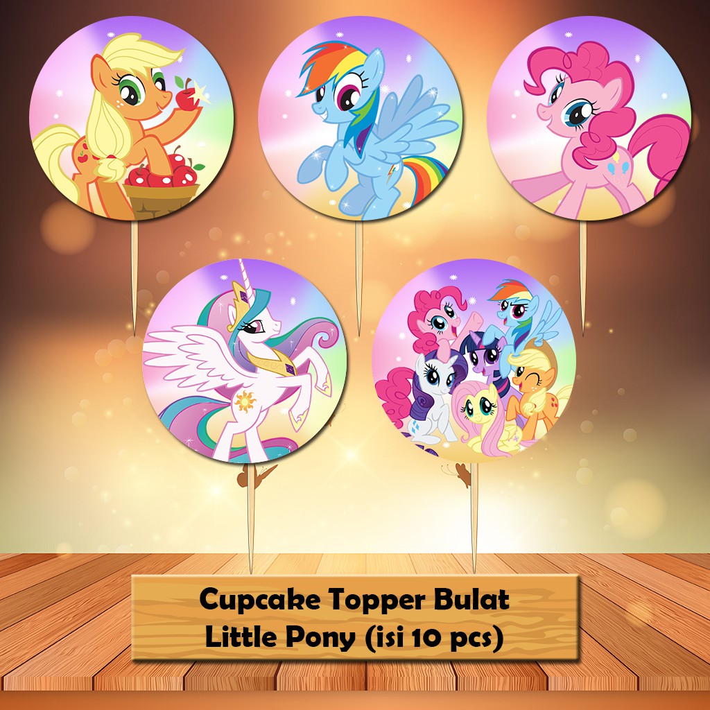 Cupcake Topper Bulat Little Pony (isi 10 pcs) | Lazada Indonesia