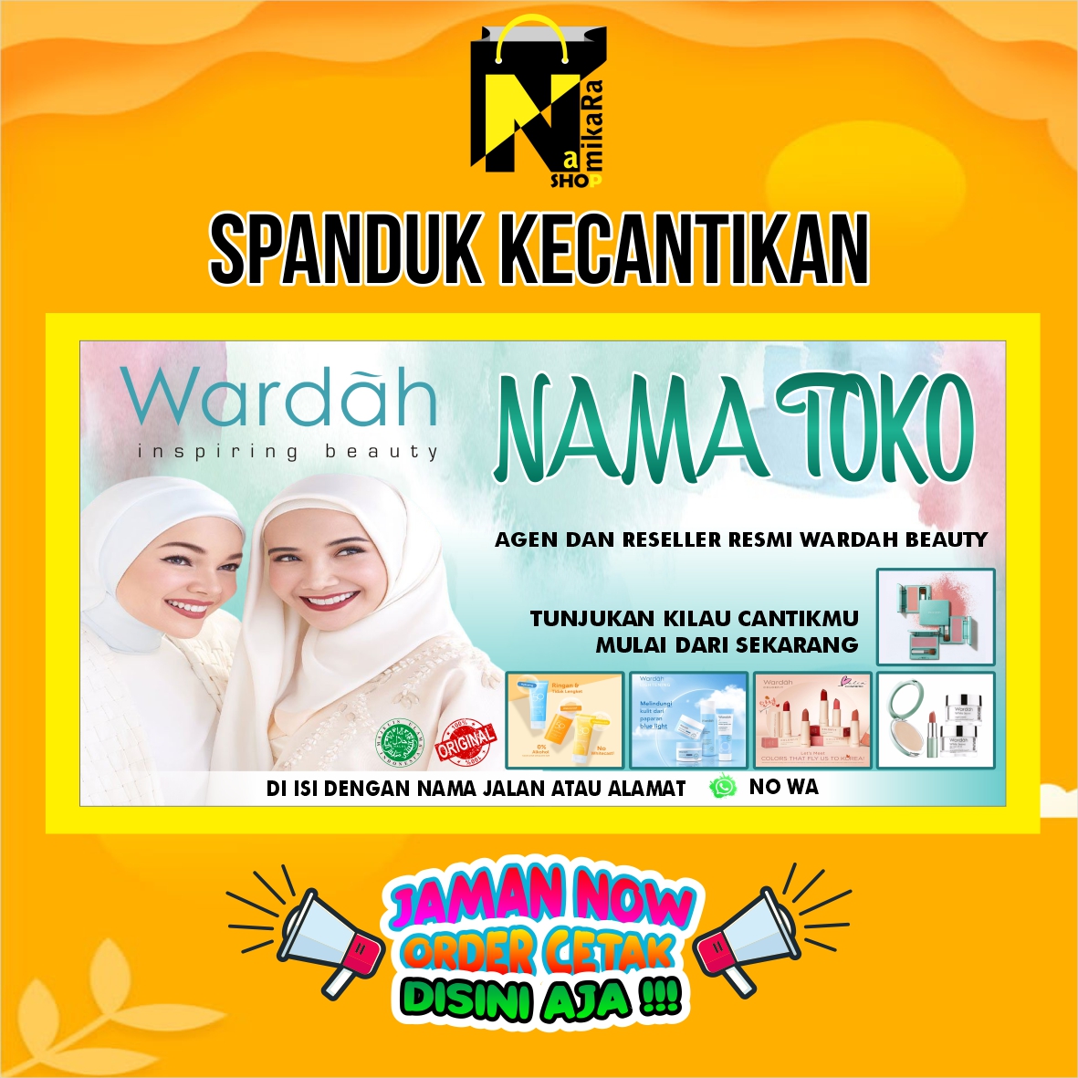 Spanduk Banner Backdrop Toko Kosmetik / Banner Kosmetik / Banner wardah ...