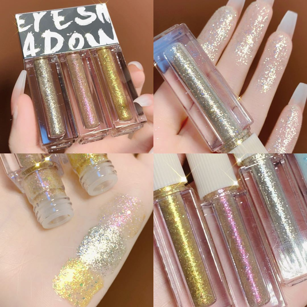 Bilian 【Ready】3Pcs สีอายแชโดว์เหลว Star Diamond Streamer สุทธิสีแดงโกหก ...