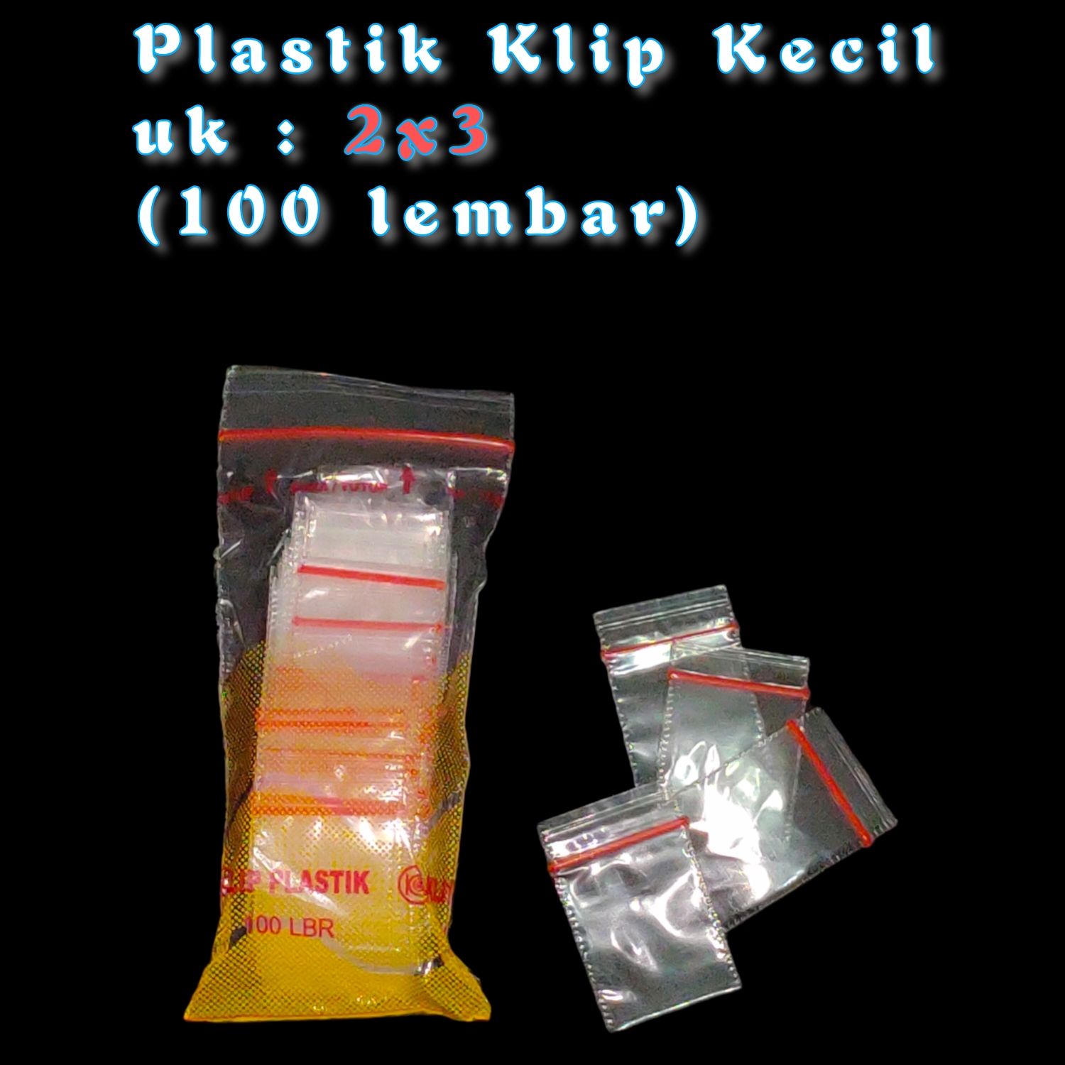 Plastik Klip kecil ukuran 2x3 cm [PAKET 10 BUNGKUS] (isi 1000 lembar ...