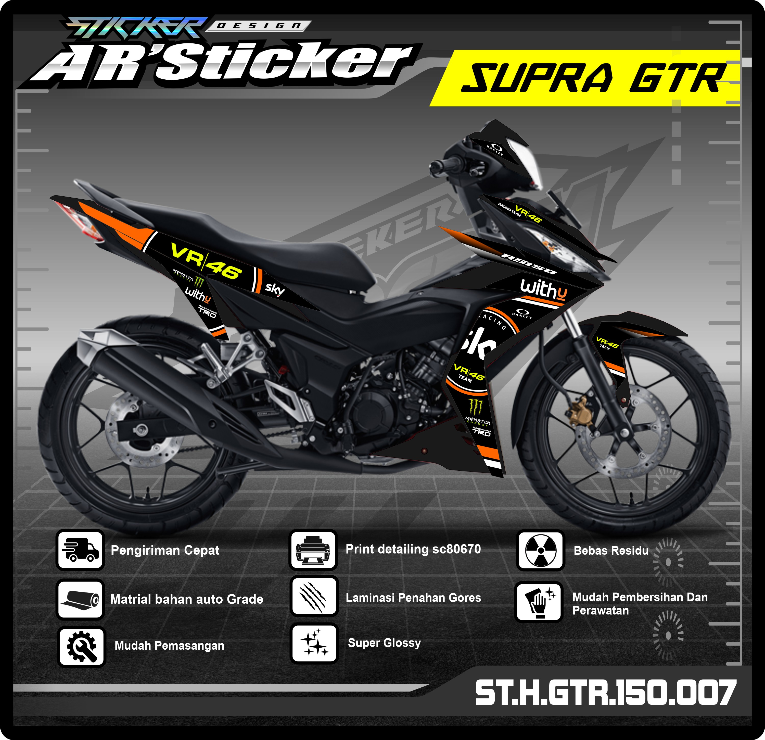 Gtr Sticker Striping Gtr150 - Stiker Motor Keren Setiker Honda SUPRA ...