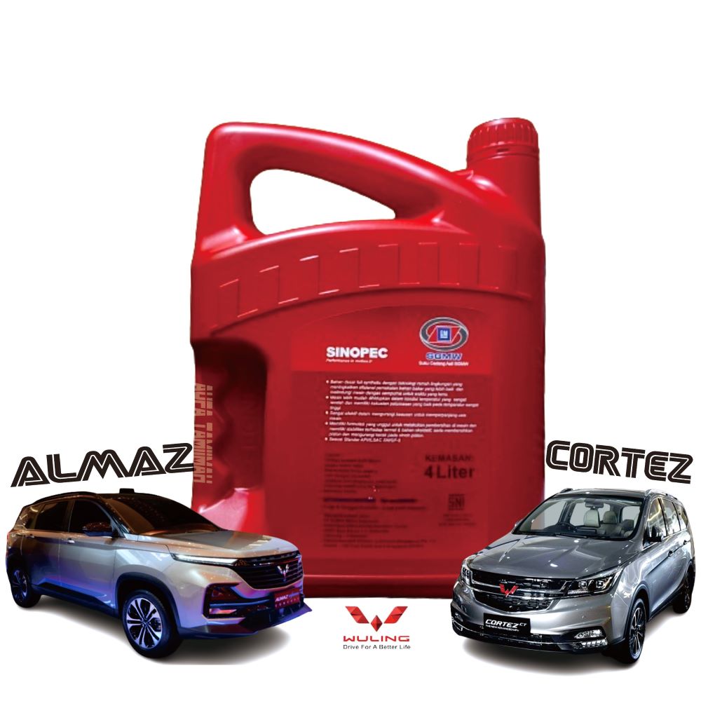 Paket 3 in 1 Oli Mesin Wuling Almaz Cortez 1.5 Turbo SN/GF-5 5W-30 Asli ...