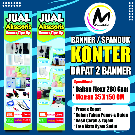 Banner Dinding Konter Spanduk Aksesoris Hp 35x150 cm | Lazada Indonesia