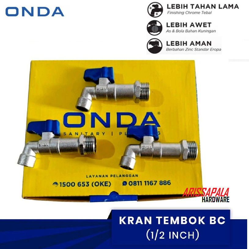 Kran Onda 1/2 inch Kran Air Tembok Taman type BC / Keran Bahan Besi ...