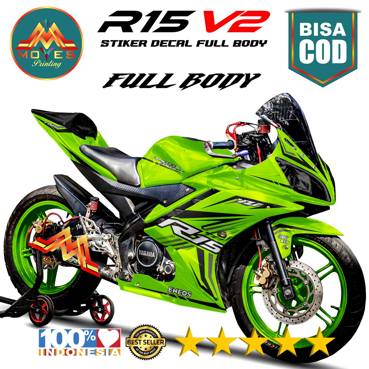 ⭐⭐⭐⭐⭐BISA COD / BAYAR DI TEMPAT. stiker r15 v2 decal stiker motor r15 ...