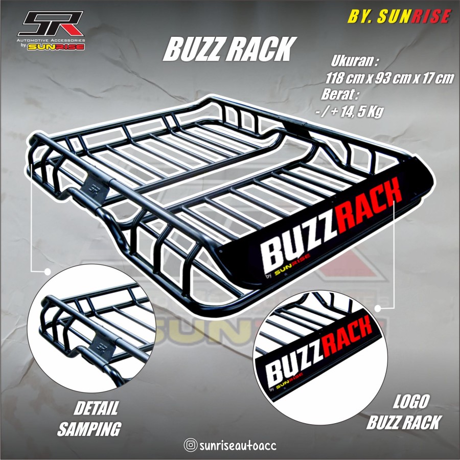 BUZZ ROOF RACK SUNRISE UNIVERSAL HITAM SUPER QUALITY | Lazada Indonesia