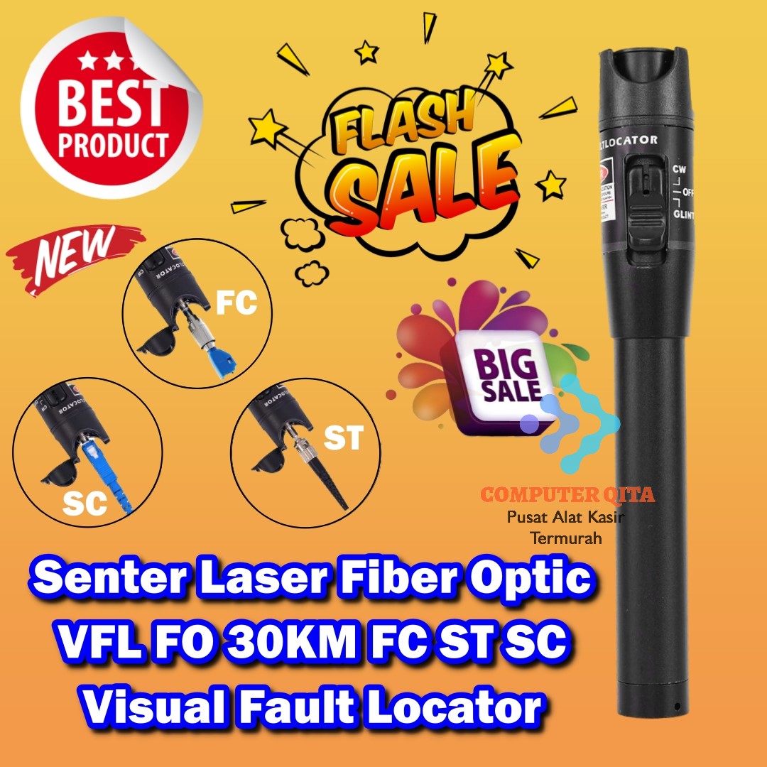 Senter Laser Fiber Optic VFL FO 30mW 30KM FC ST SC Visual Fault Locator ...