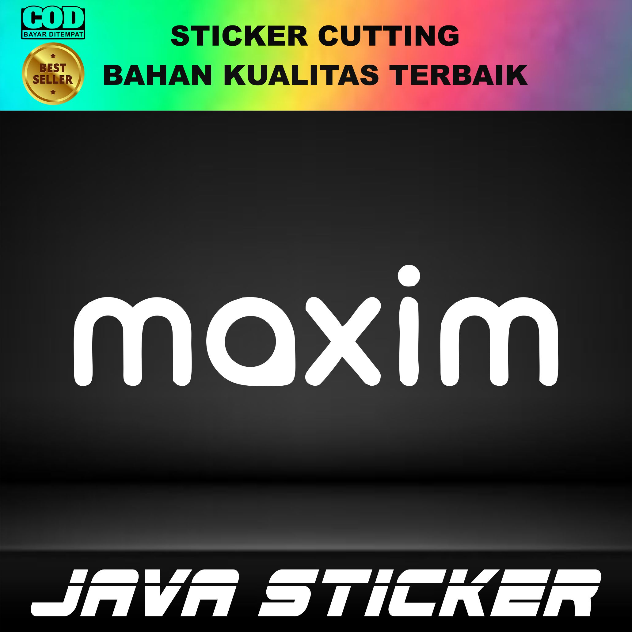 COD CUTTING STICKER TULISAN " MAXIM " BISA UNTUK MOBIL DAN SEPEDA MOTOR ...