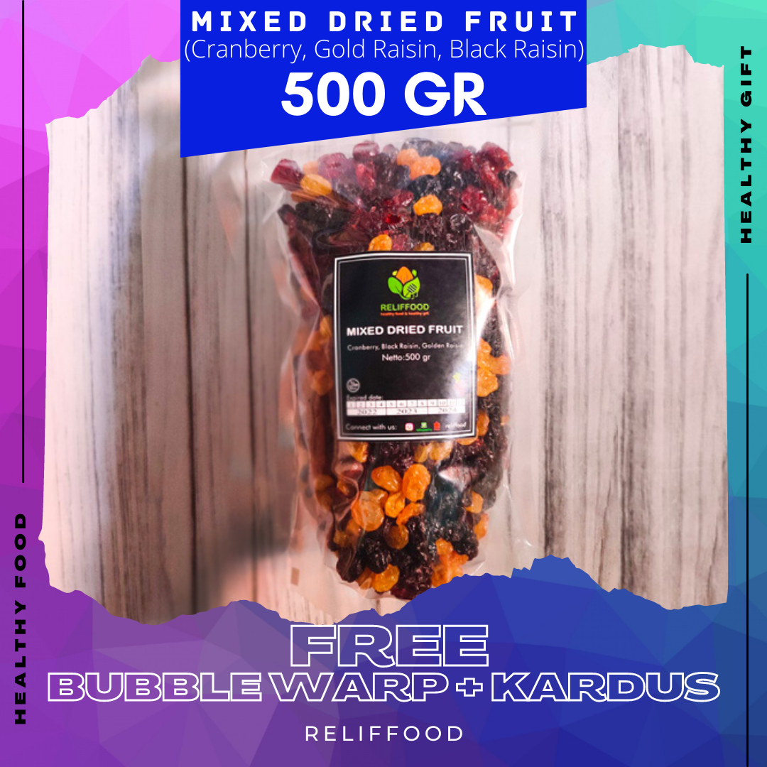 MIX RAISIN 500 GRAM (Cranberry, Black Raisin, Golden Raisin) BUAH ...