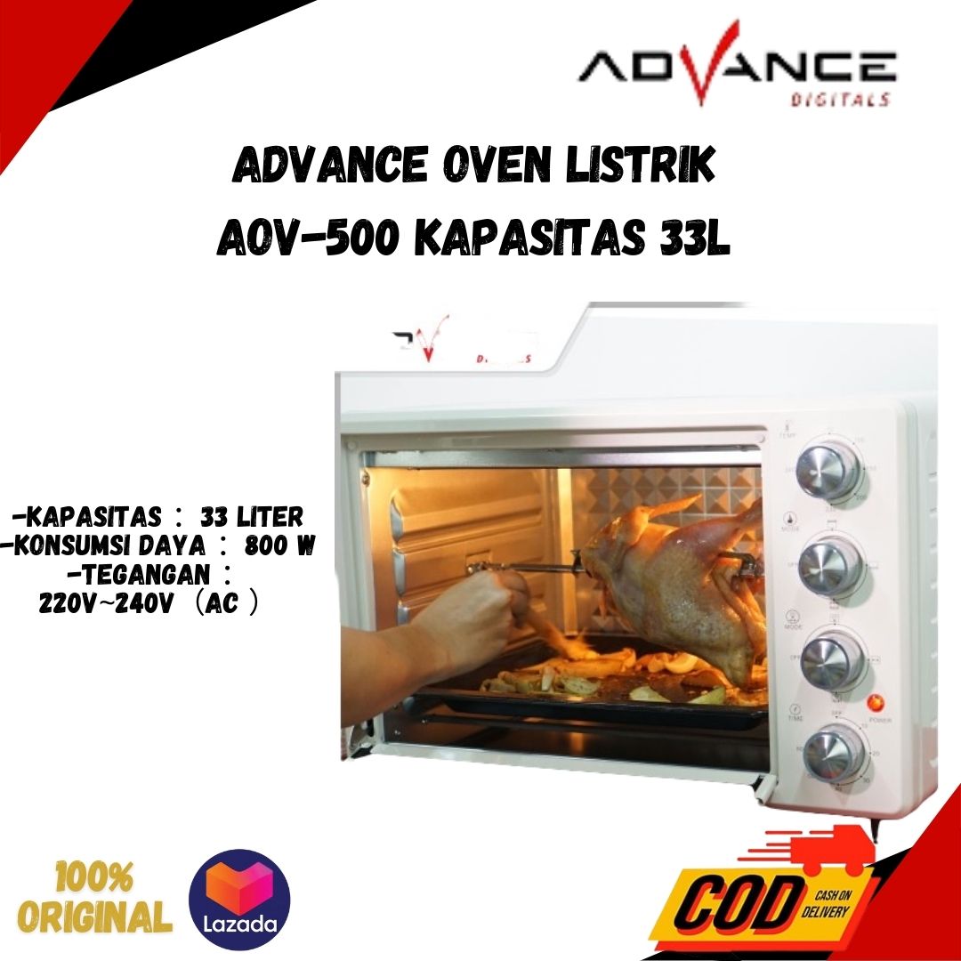 ADVANCE OVEN LISTRIK AOV-500 KAPASITAS 33L OVEN RENDAH LISTRIK OPEN ...