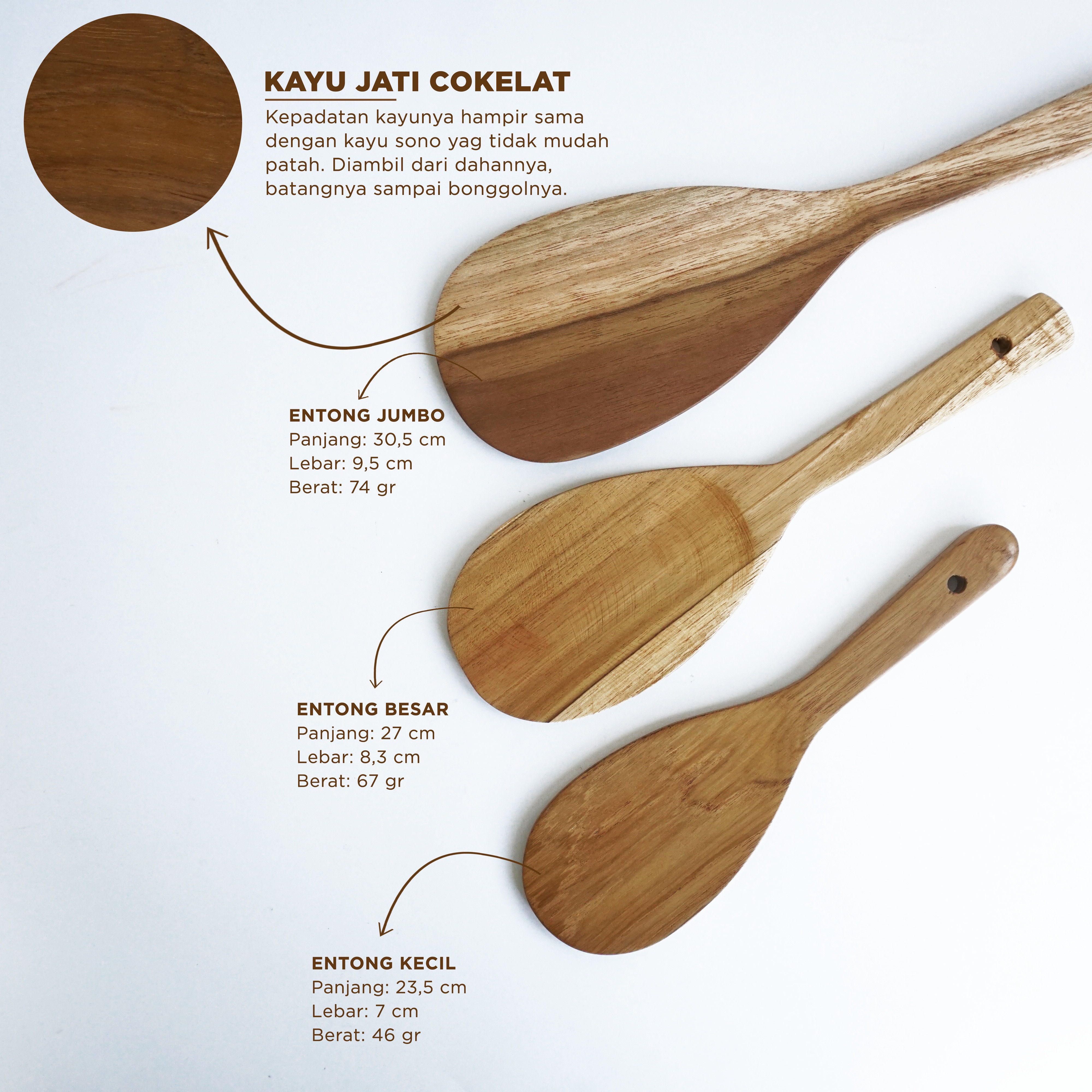 Entong Kayu Jati Coklat | Lazada Indonesia