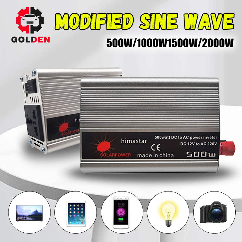 Inverter 1000W / 500W / 220W 12V DC to AC 220V Converter Adapter ...