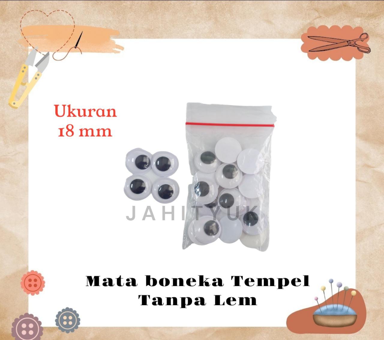 Mata Boneka / Googly Eyes / Mata-Mataan / Mata Kocak Berbagai Ukuran ...