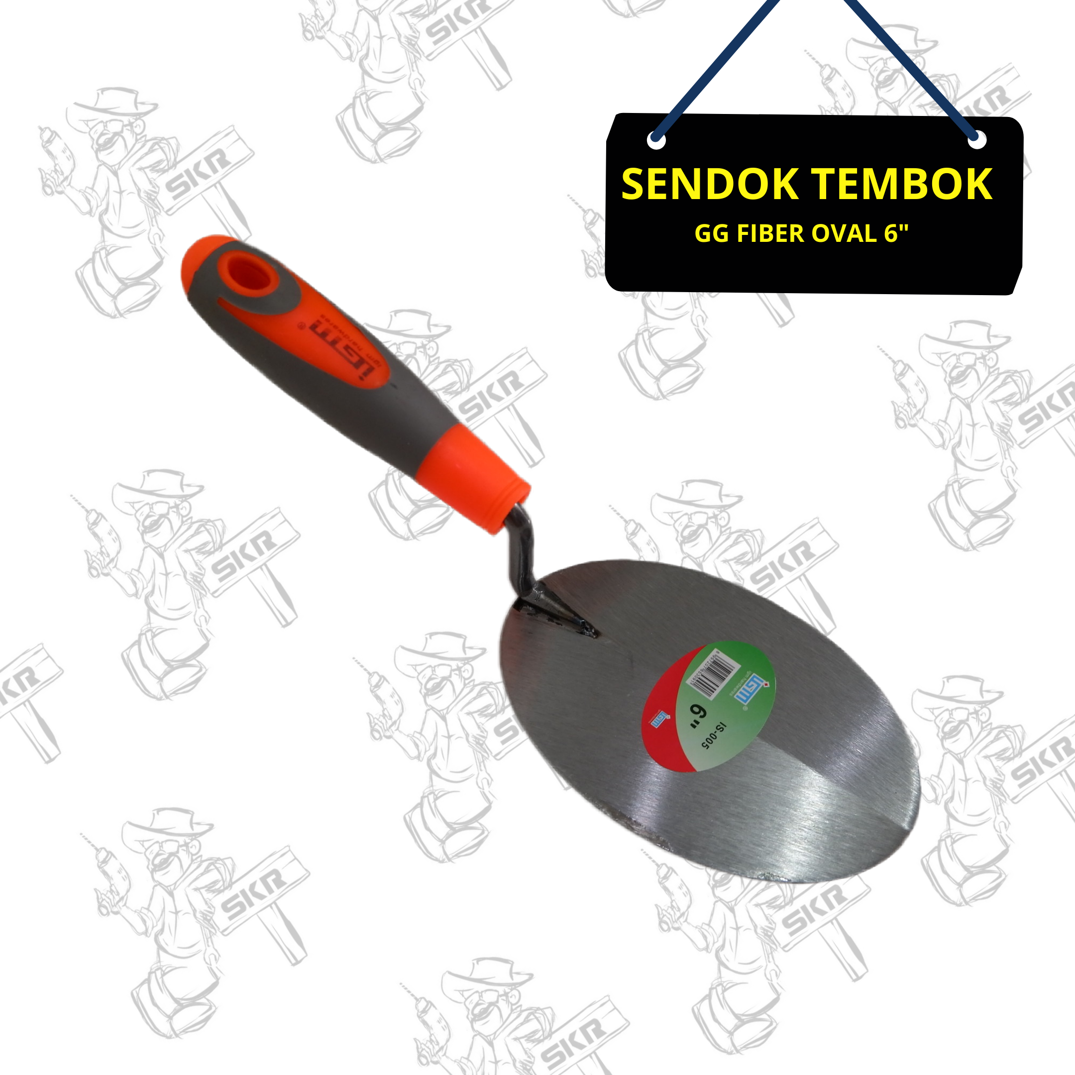 Sendok Tembok Sendok Semen Oval Gagang Fiber 6" Sendok Bangunan 6 Inch ...