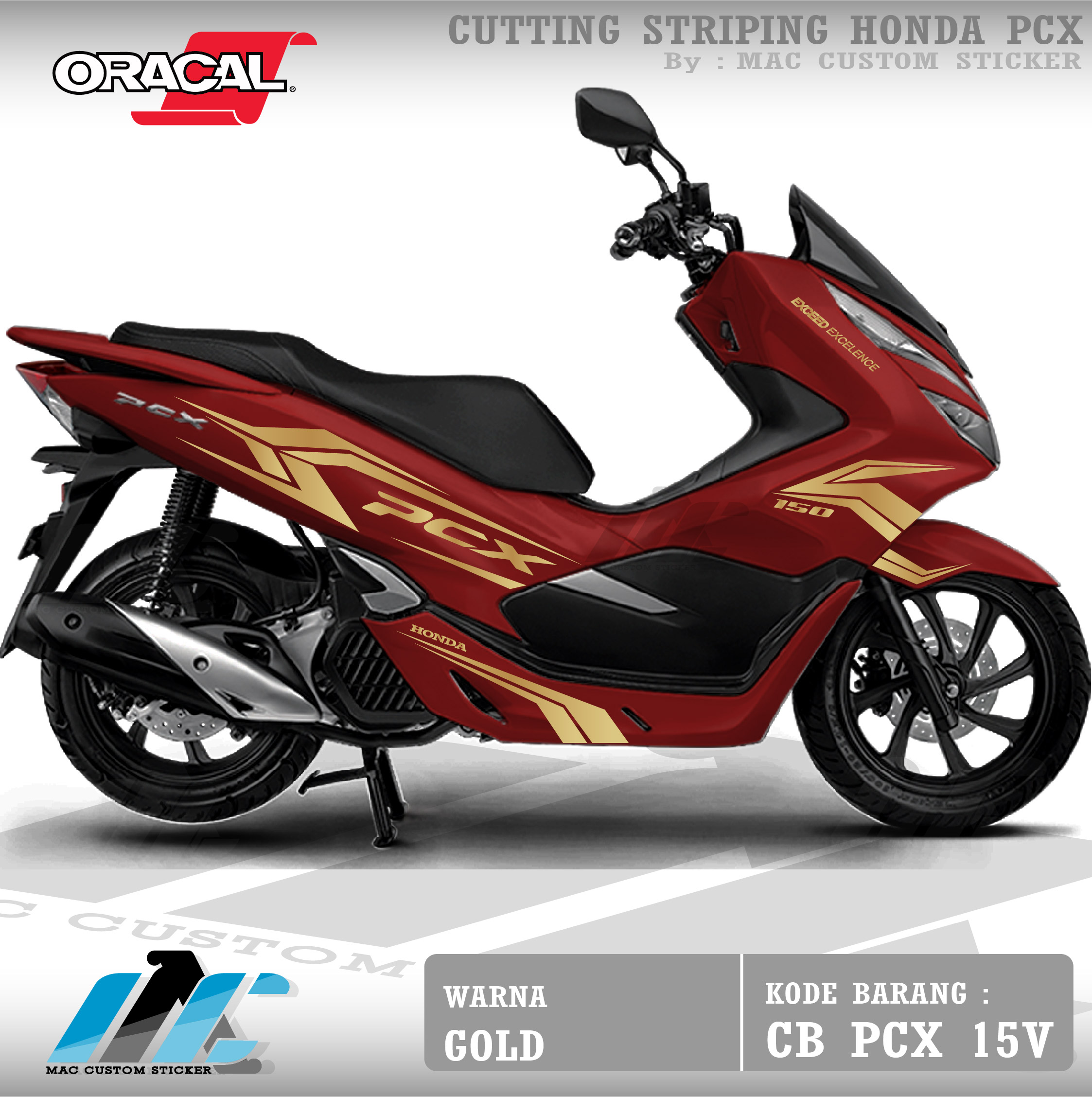 CB-PCX-15 PCX - CUTTING STICKER PCX GOLD - STRIPING CUTTING PCX SEMUA ...