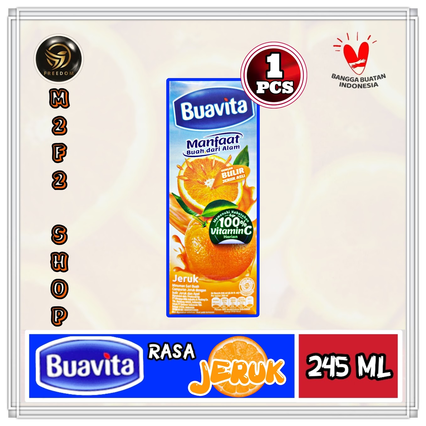 Jus Buavita Rasa Jeruk Kotak | Juice Orange - 245 ml (Kemasan Satuan ...