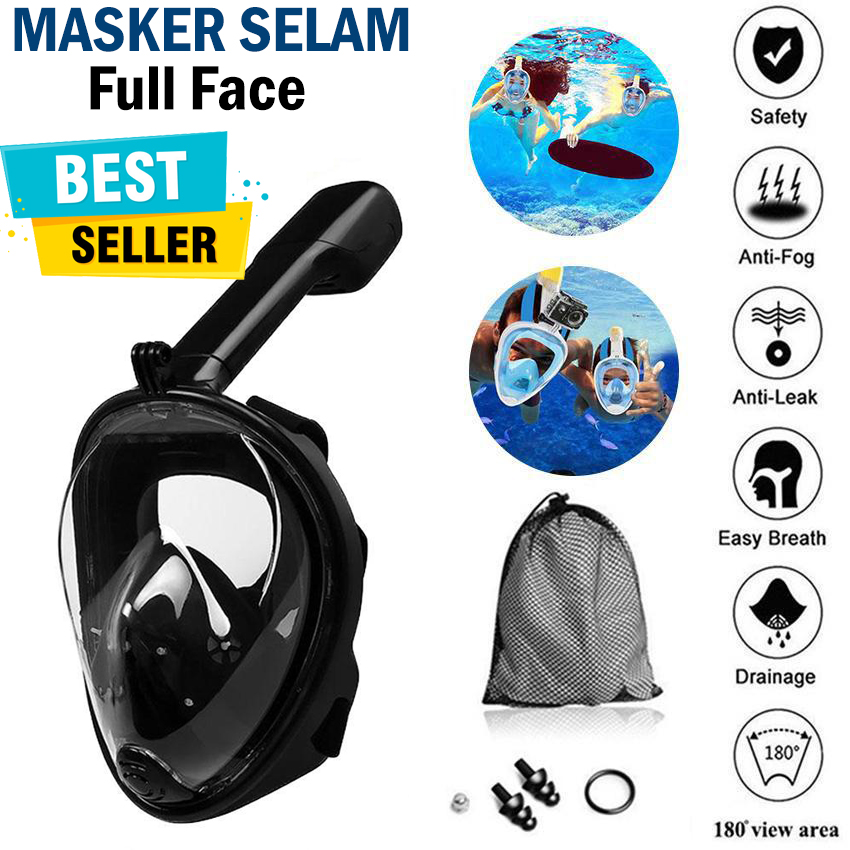 Masker Selam Full Face Snorkel Diving Mask Underwater Size L/XL for ...
