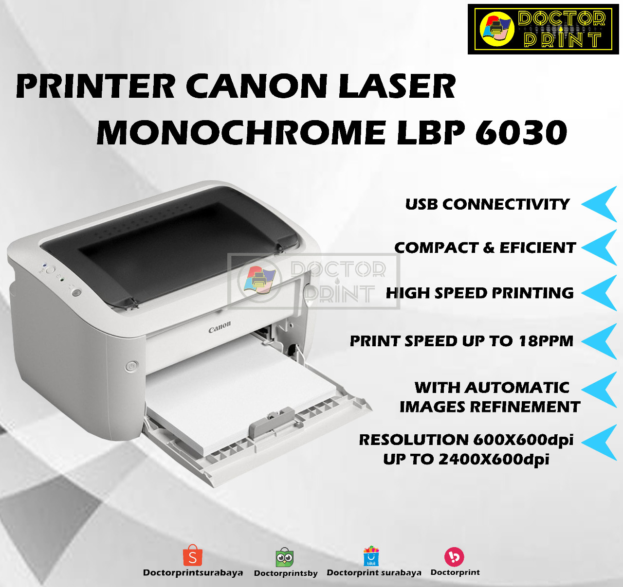 Printer Canon LBP 6030 Printer laser monochrome Canon LBP 6030 Logam ...