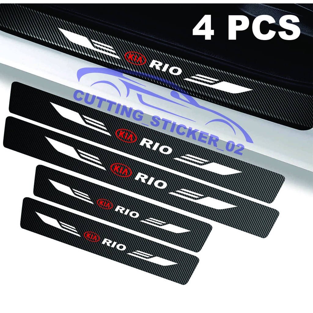 4pcs sticker stiker sill plate carbon 3d mobil rio sticker karbon 3d ...