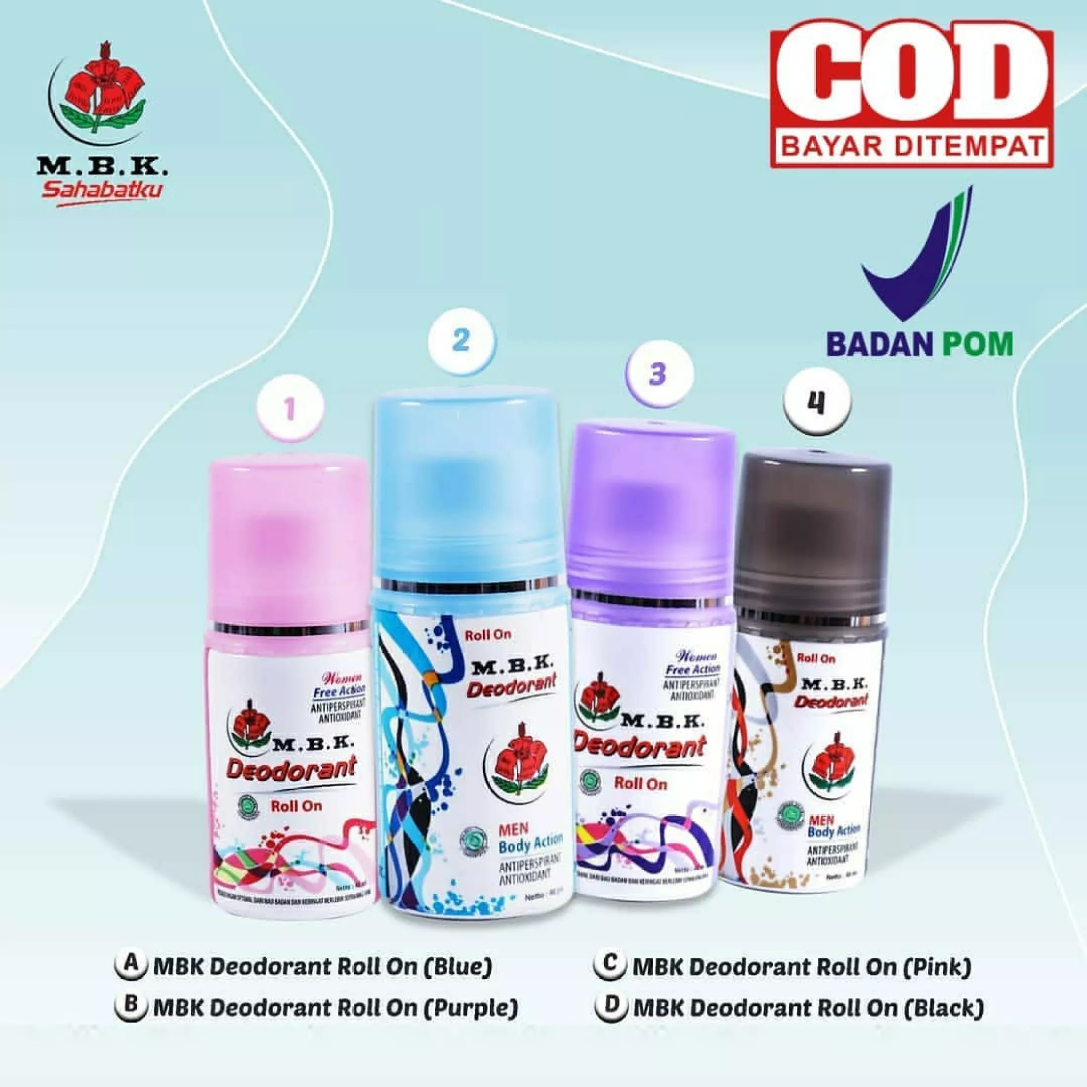 MBK Deodorant Roll On dan Box / Bedak Tawas / Penghilang Bau Badang / PO Powder MBK | Lazada ...
