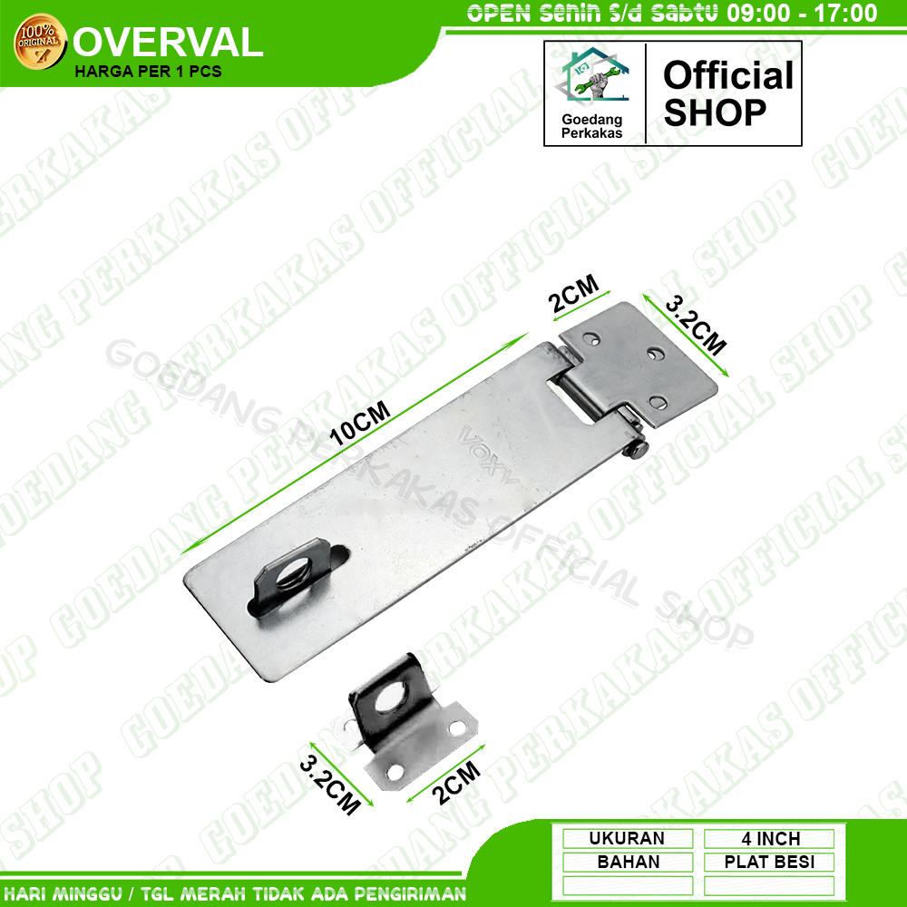 Overval Gembok Pintu Grendel Plat Besi Varian 3" 4" Voxy Overpal ...