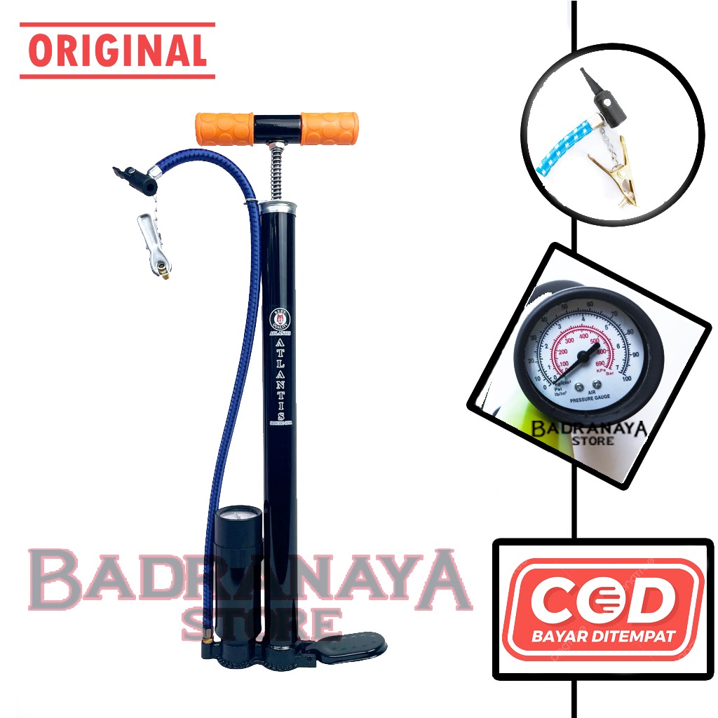 Pompa Ban Sepeda Motor Mobil Tabung Meter Manual Hidrolik Kompa Kompaan ...
