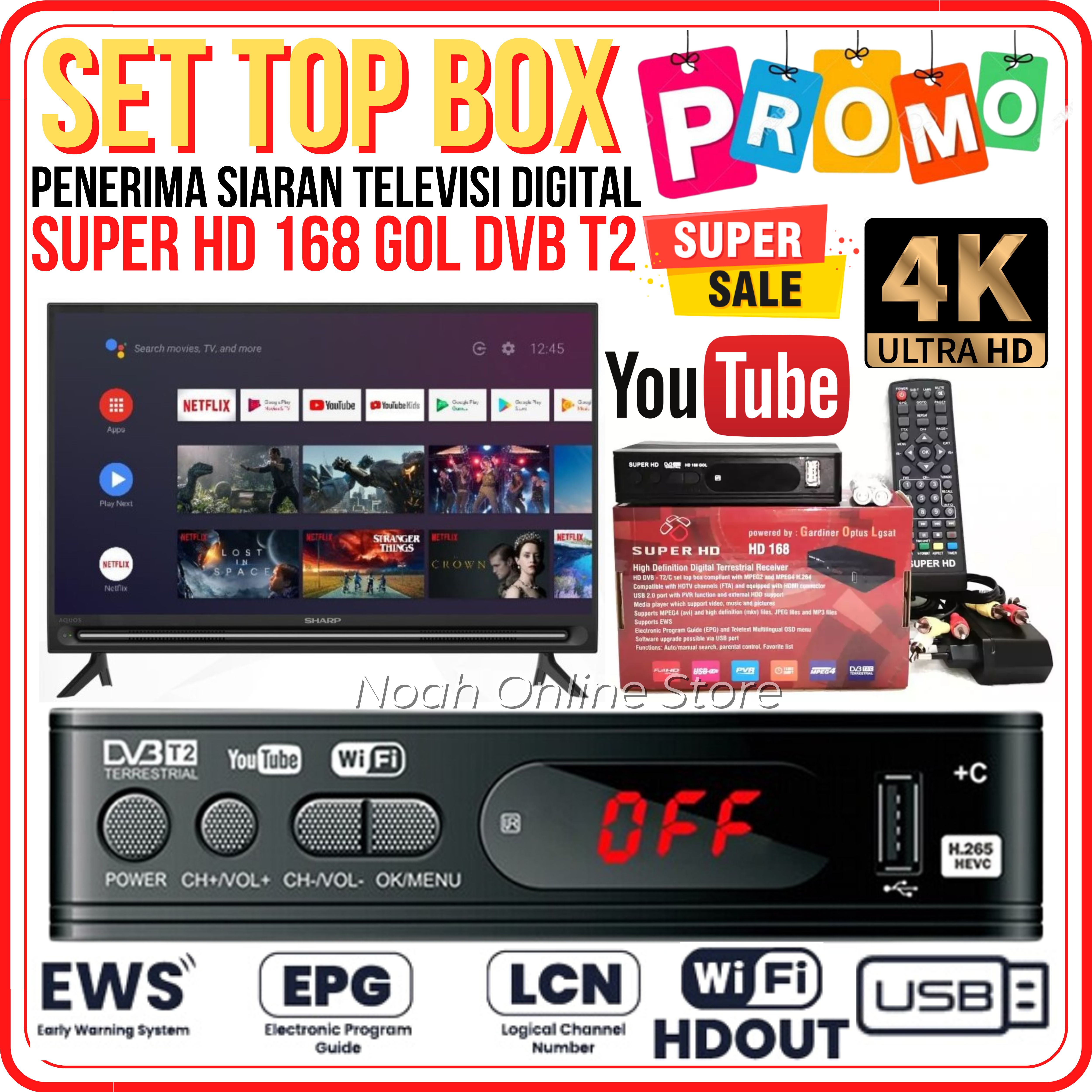 SET TOP BOX TV DIGITAL SUPER HD 168 GOL DVB T2 HD EWS - set top box dvb ...