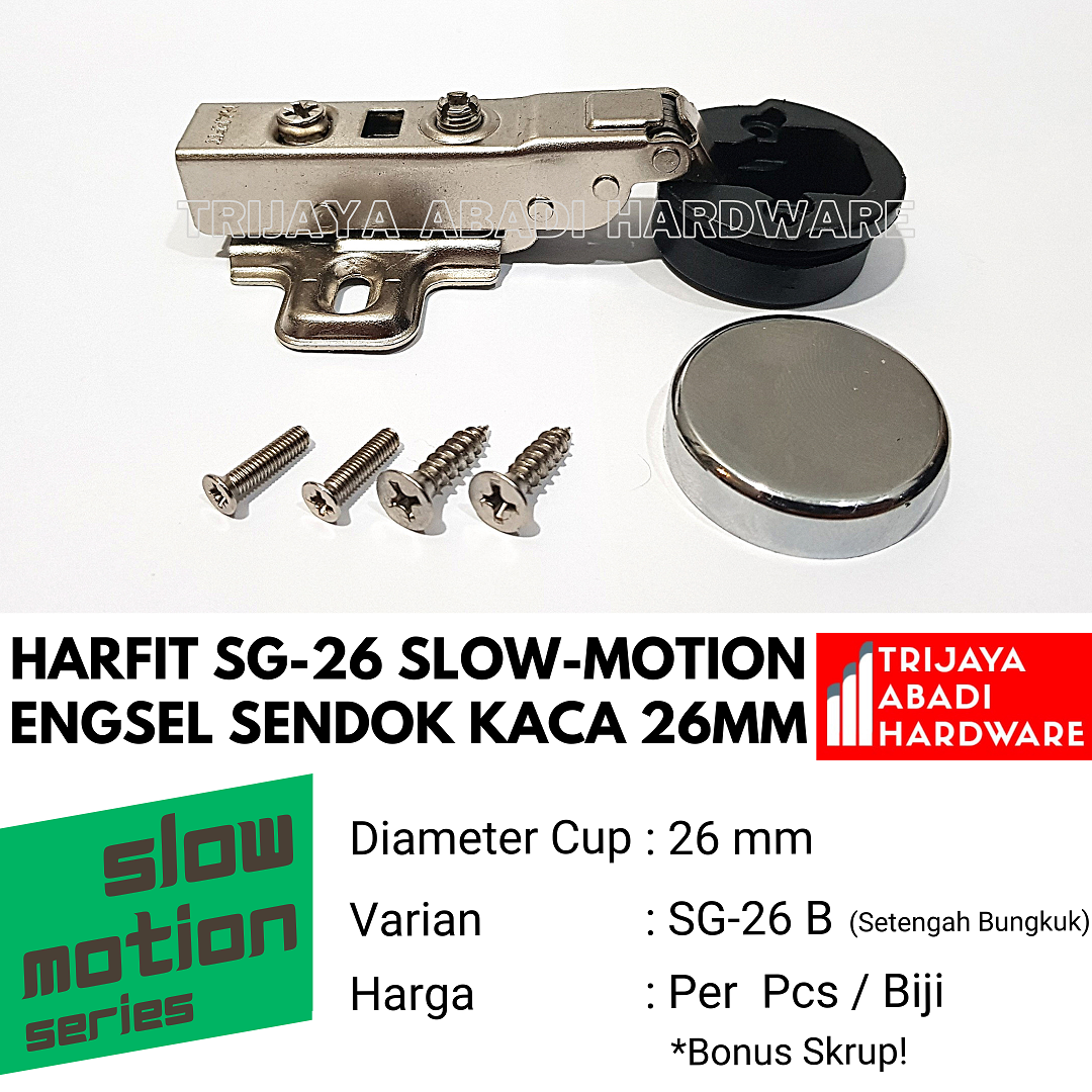 Engsel Kaca SG 26 Slow Motion 26MM - Soft Close Hinge Harfit | Lazada Indonesia