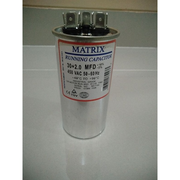 Kapasitor Capacitor outdor Ac panasonic r32 Matrix 30+2.0MFD original ...