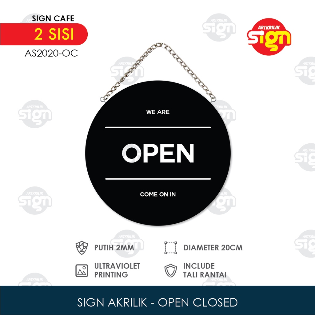 open closed sign - papan tanda open close - wall signage open closed ...