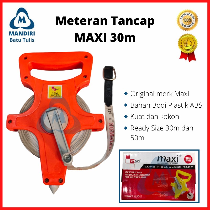 Meteran Roll Tancap 30m 50m 100m - Meteran Tanam - Meteran Tanah Gulung ...