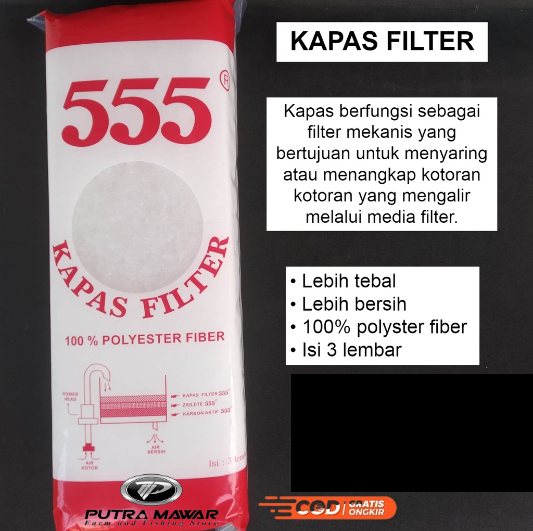 Spon Busa Kapas Filter 555 Warna Putih Penyaring Kotoran Atau Saringan ...