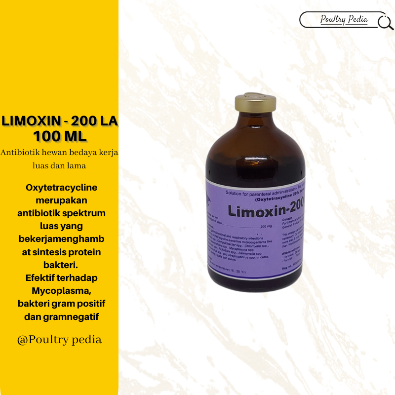 LIMOXIN 200 LA 100 ml - Antibiotik Hewan Berdaya Kerja Luas Lama ...
