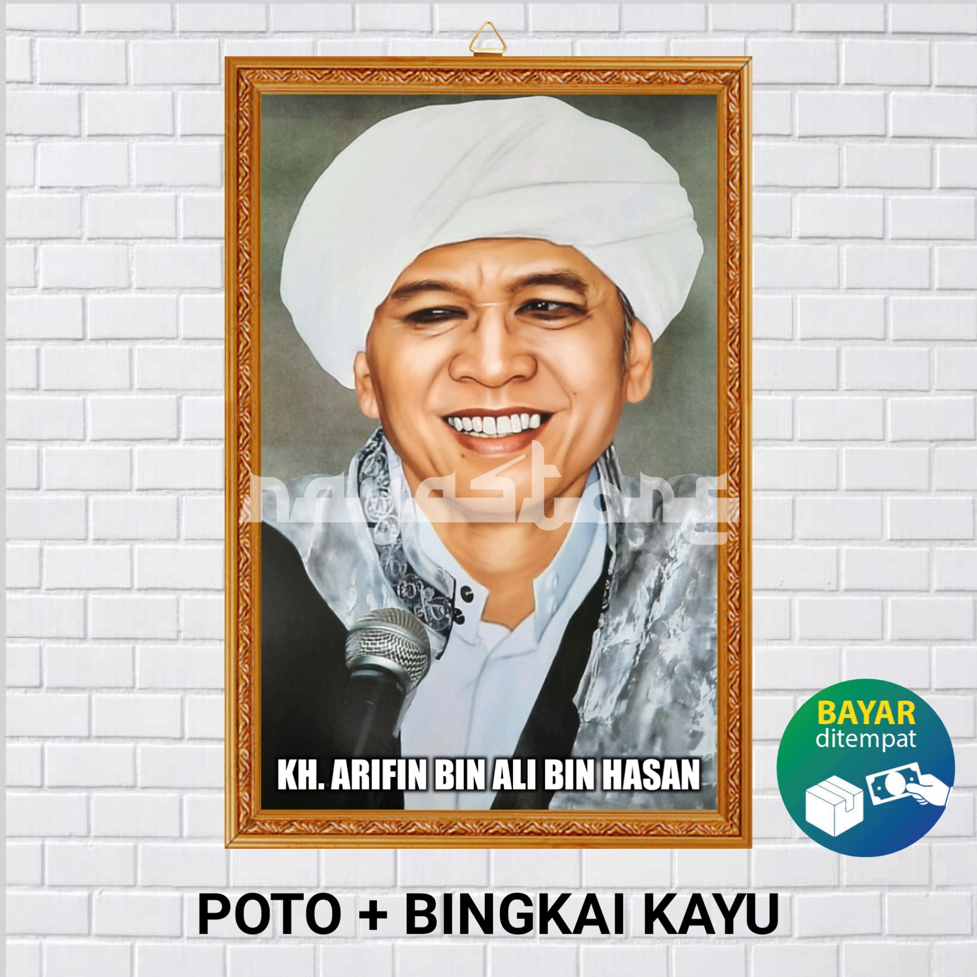 POSTER POTO + BINGKAI KH ARIFIN BIN ALI BIN HASAN / POSTER KH ARIFIN ...