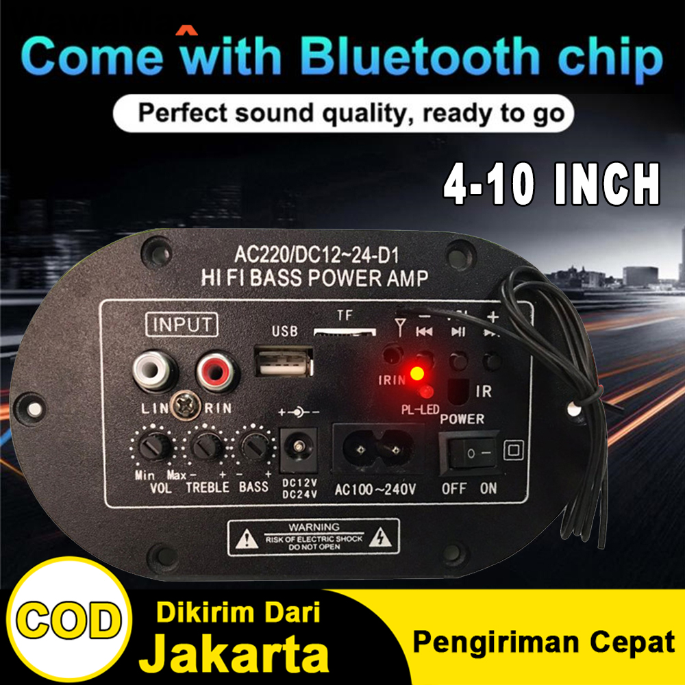 Mobil Power Amplifier Bluetooth 2.1 Hifi Bass Penguat Daya Stereo ...