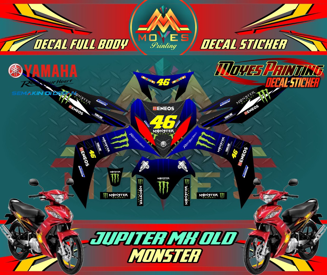 Decal Jupiter Mx lama monster decal jupiter mx lama decal stiker motor ...