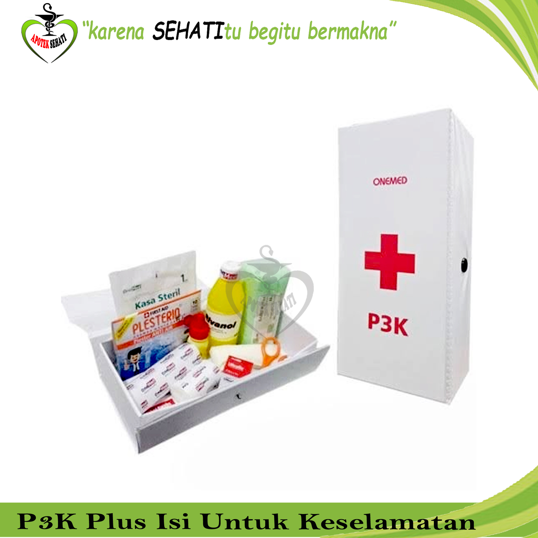 Onemed Kotak P3k Simple Plus Isi Kotak P3k Mobil Serbaguna | Lazada ...