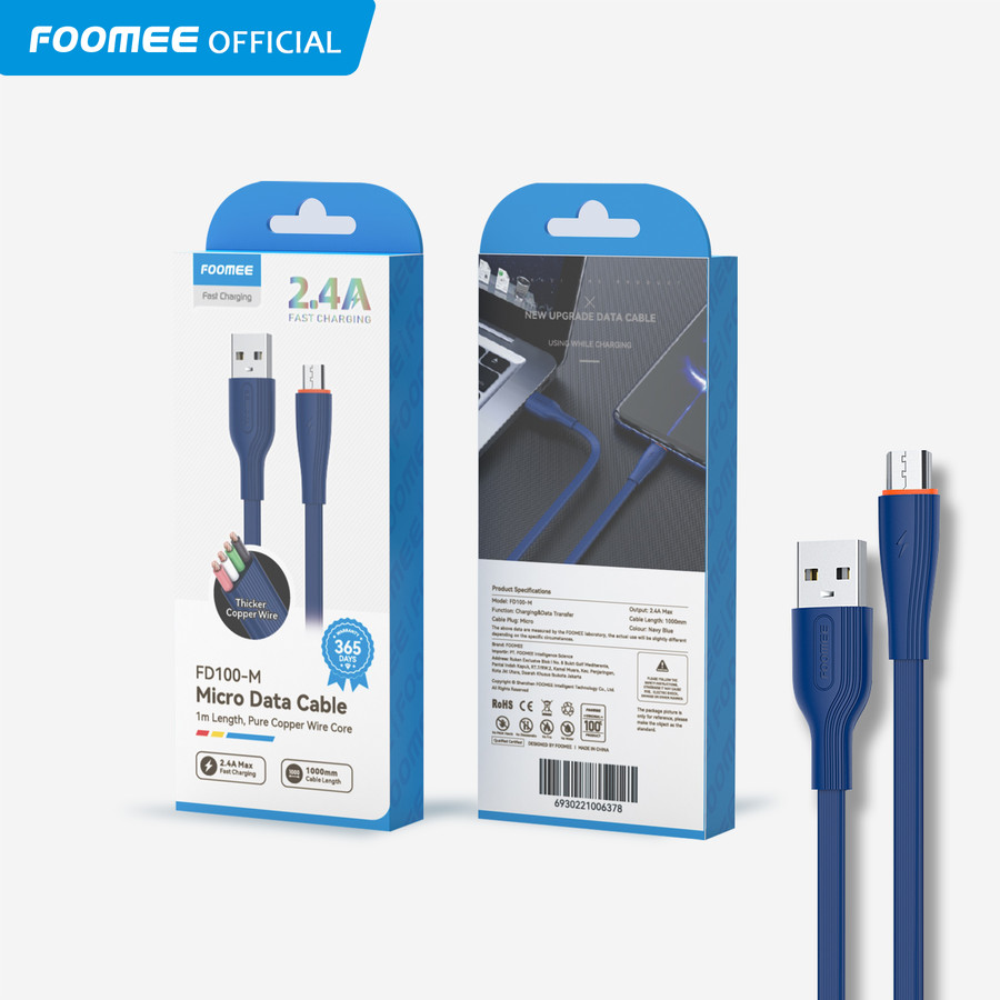 Foomee Kabel Data FD100-M Micro/FD100-C Type-C/FD100-L Lightning 1M 2 ...