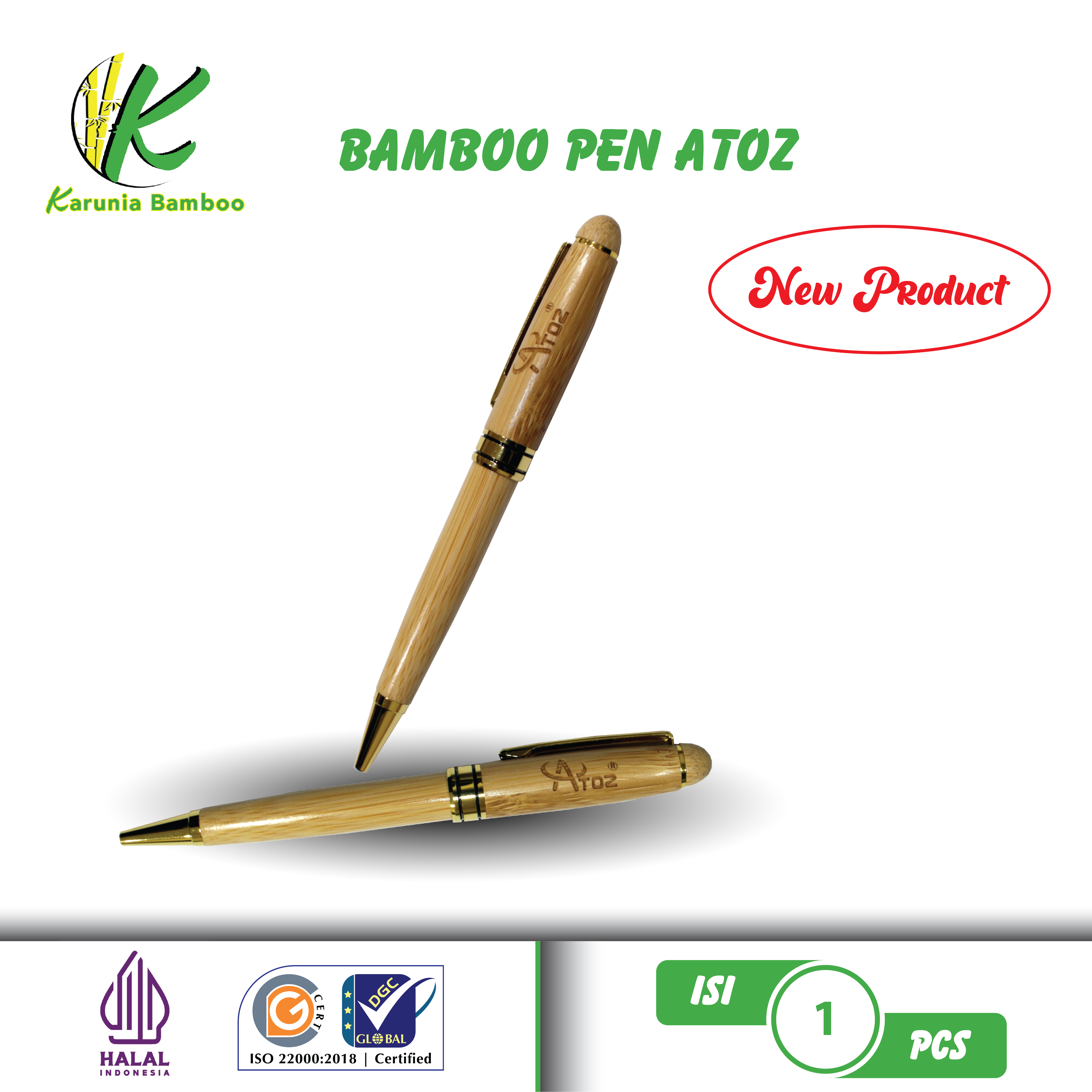 Bamboo Ball pen ATOZ ballpoint bambu pulpen bambuu aestetic | Lazada Indonesia