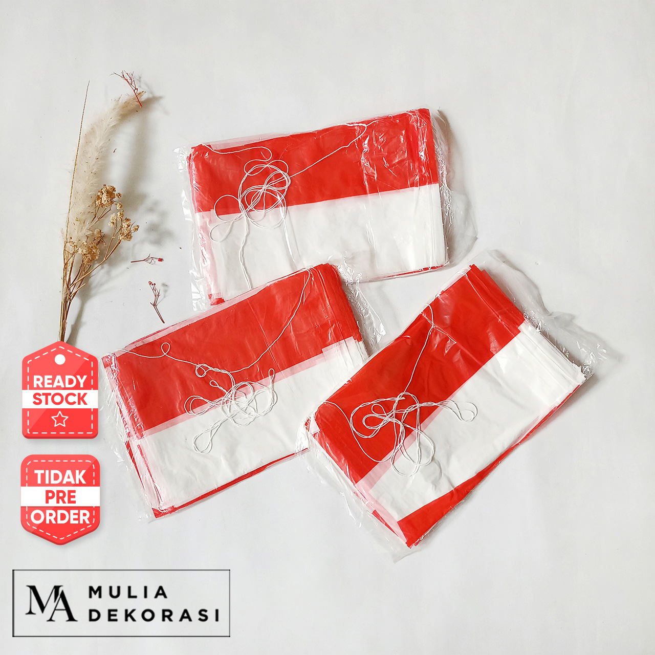 Hiasan Dekorasi 17 Agustus HUT RI Hari Kemerdekaan Bendera Plastik ...