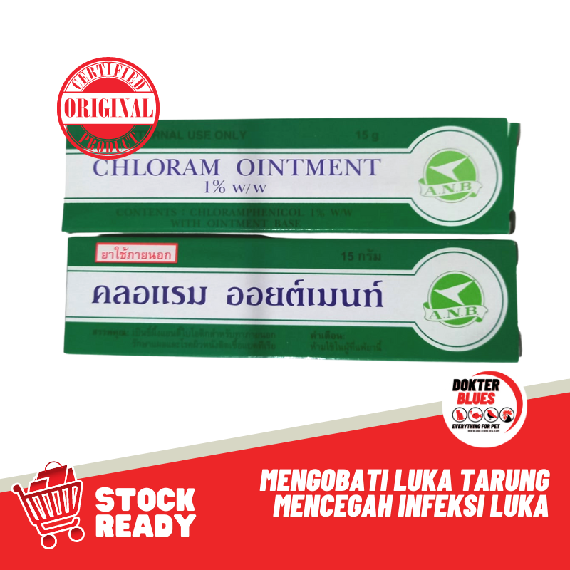 Obat Ayam CHLORAM OINTMENT (15g) Thailand Obat SALEP AYAM Infeksi Bubul ...