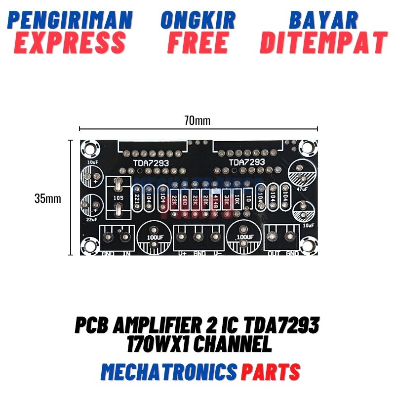 PCB Amplifier 2 IC TDA7293 170Wx1 Channel | Lazada Indonesia