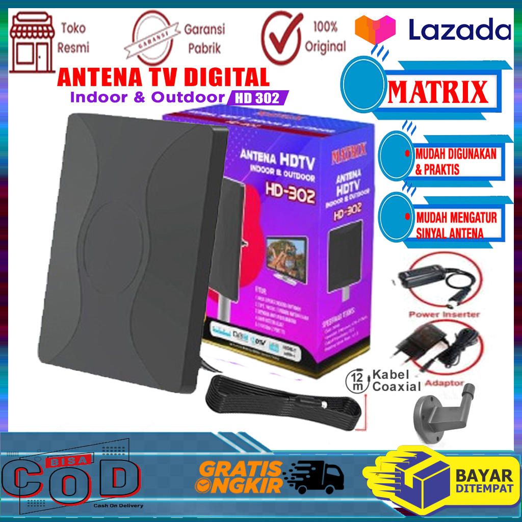 ANTENA TV DIGITAL / ANTENA SET TOP BOX MATRIX HD 302 OUTDOR / INDOOR ...