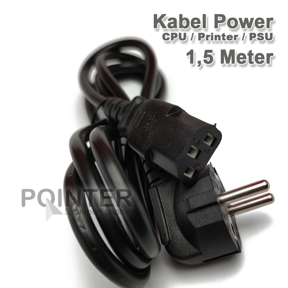 Kabel Power PC CPU Komputer Power Supply PSU Printer 3 Lubang Universal ...