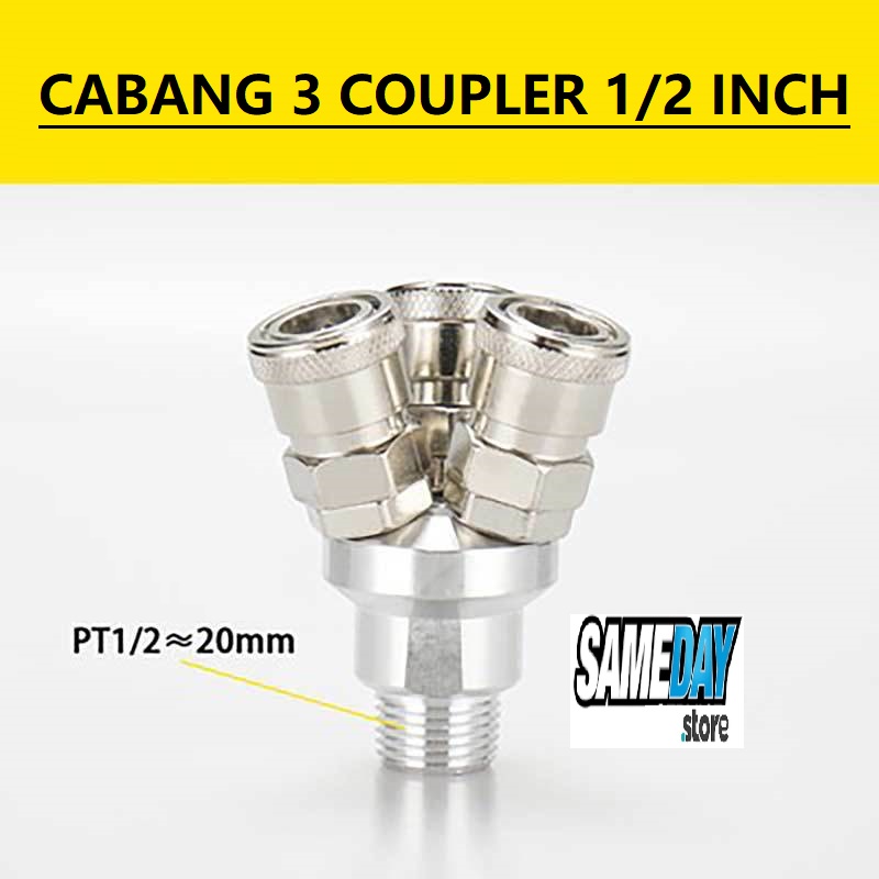 Quick Coupling Cabang Coupler Kopler Sambungan Selang Angin Kompresor ...