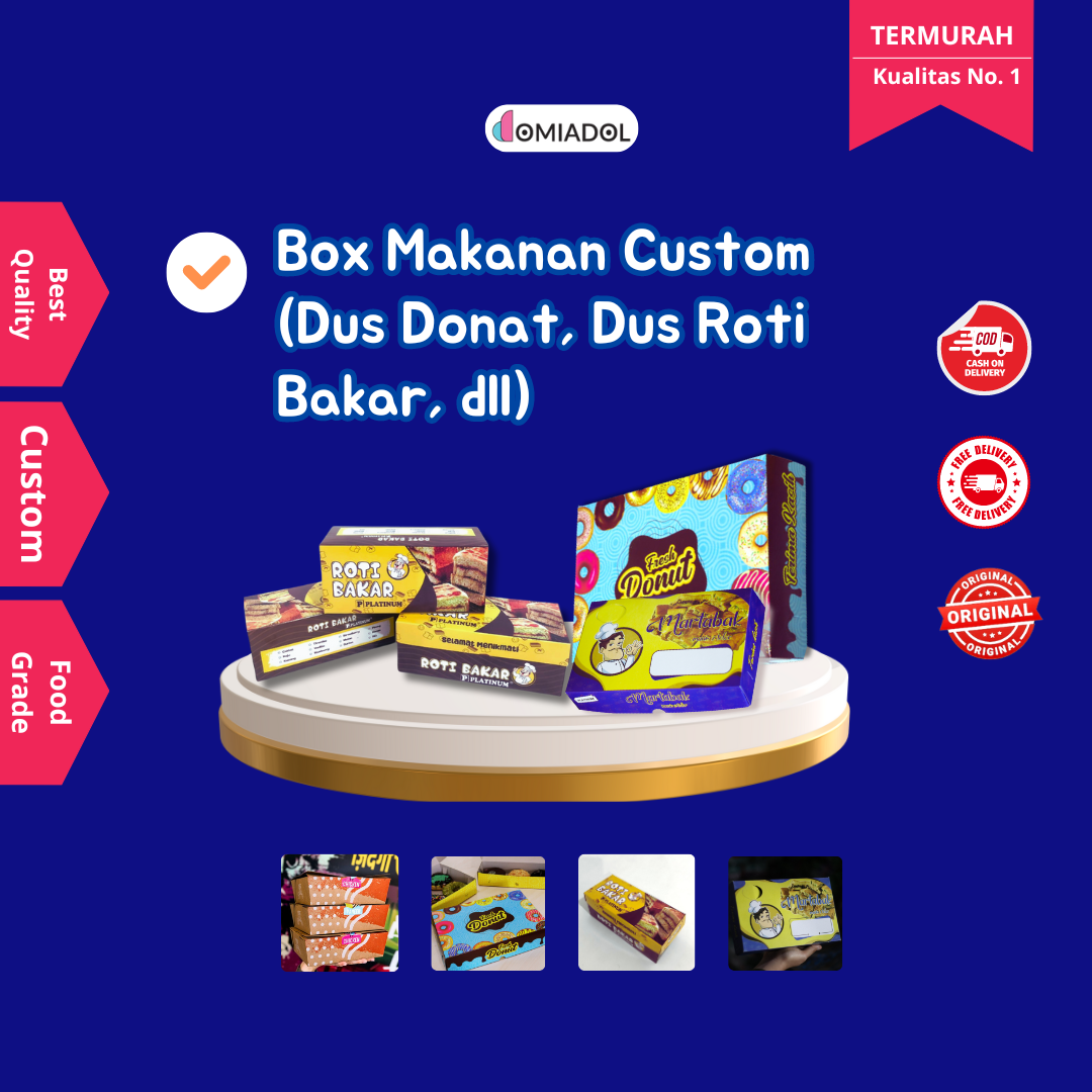 (Box Custom) Cetak Custom Box Makanan / Box Donat / Box Martabak / Box ...