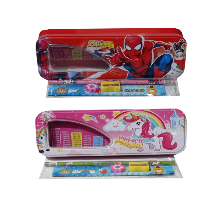 Tempat Pensil BESI Karakter / Kotak Pensil Anak Untuk Perempuan Dan ...