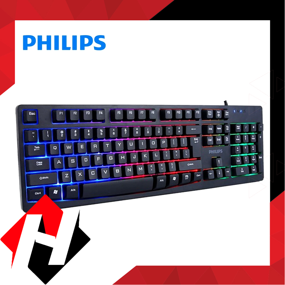 Keyboard Gaming PHILIPS K214 PH-SPK6214 / Keyboard Colorful Ambiglow ...